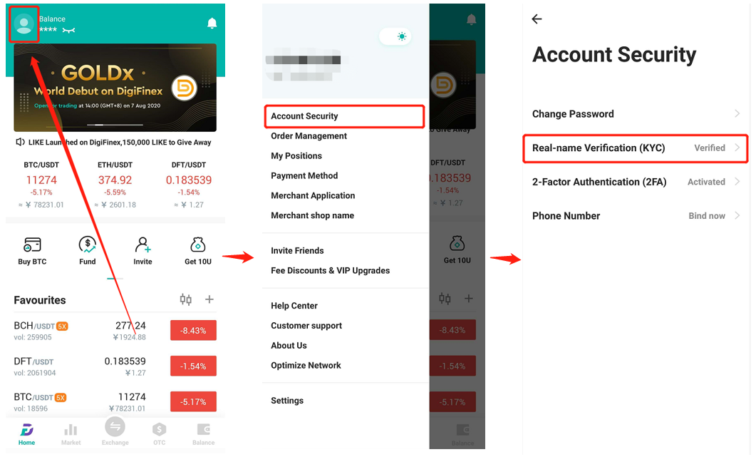 【Tutorial】- How to Perform Real-name Verification-APP – DigiFinex Help ...