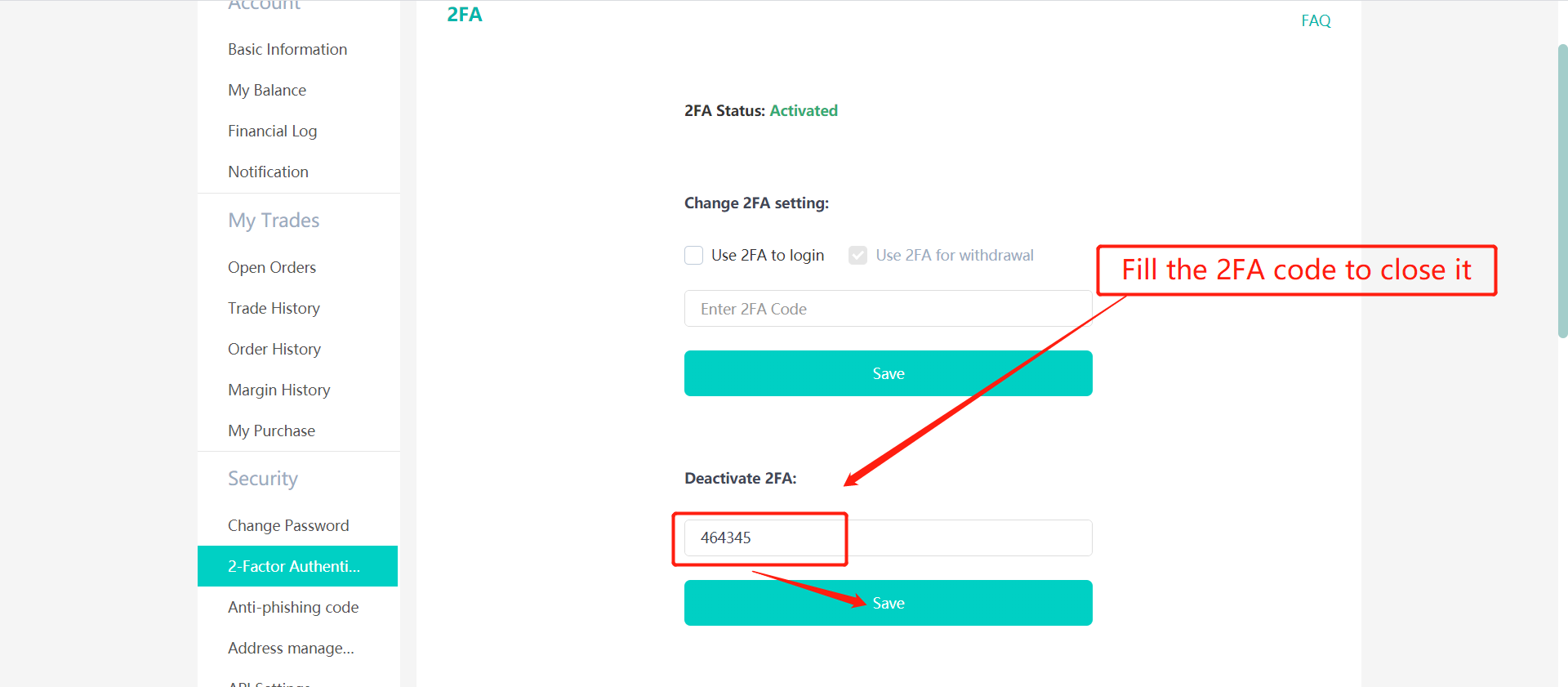 【2FA】- How to Close 2FA – DigiFinex Help Center